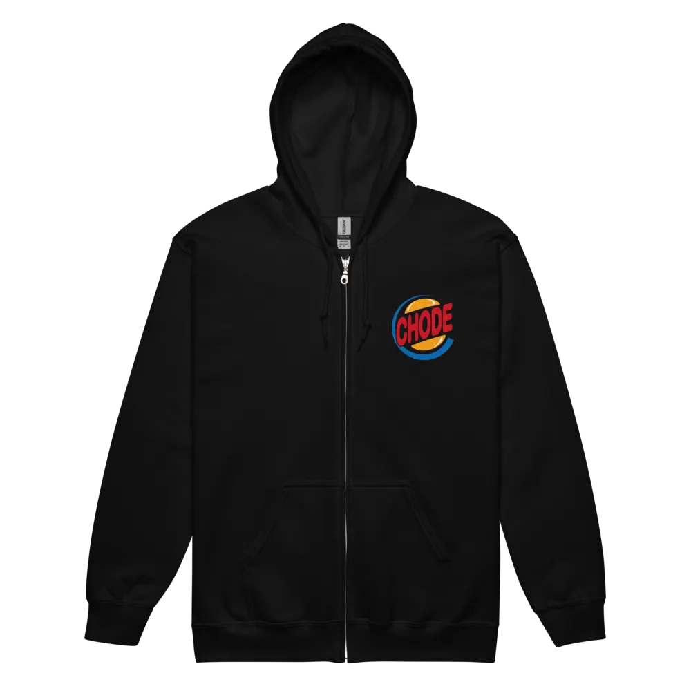 Small Chode Burger zip hoodie | 66Samus