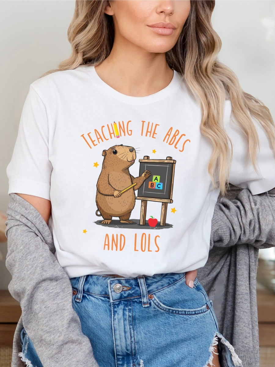 Back To School Cute Capybara Teacher T-Shirt | HooCoutureDesign