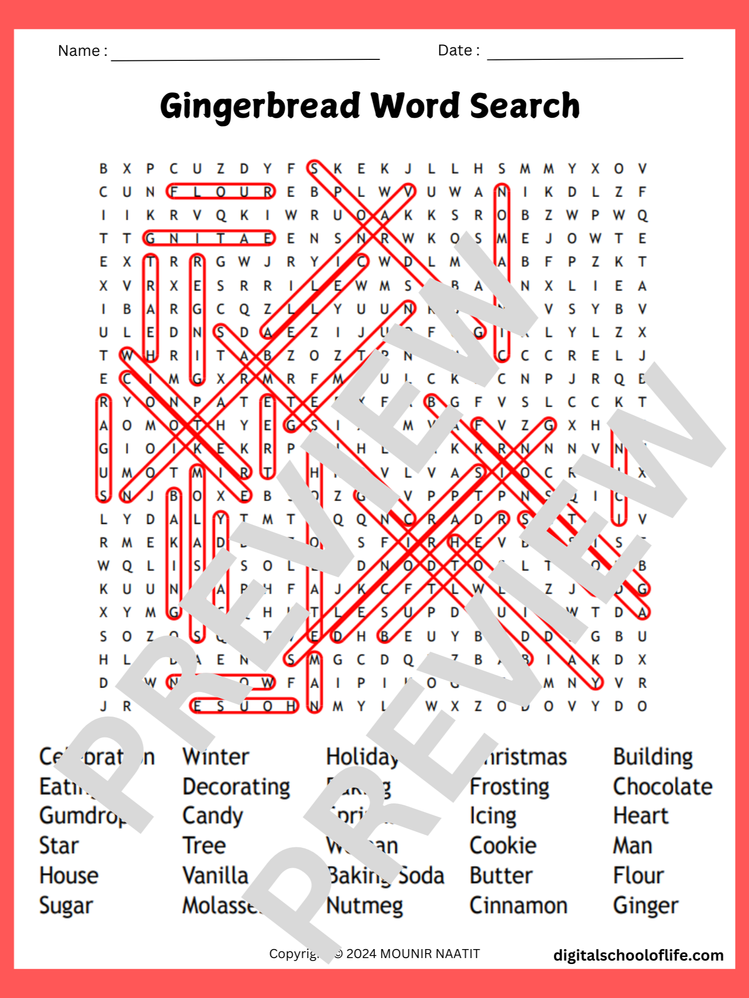 Gingerbread Word Search Puzzle – Festive Holiday Fun for Kids ...