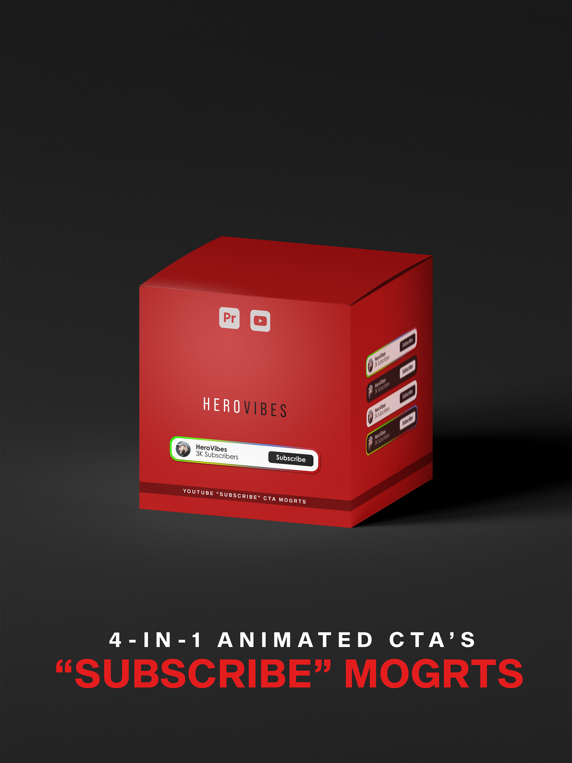 Subscribe CTA MOGRTs (4-In-1) | HeroVibes' Store