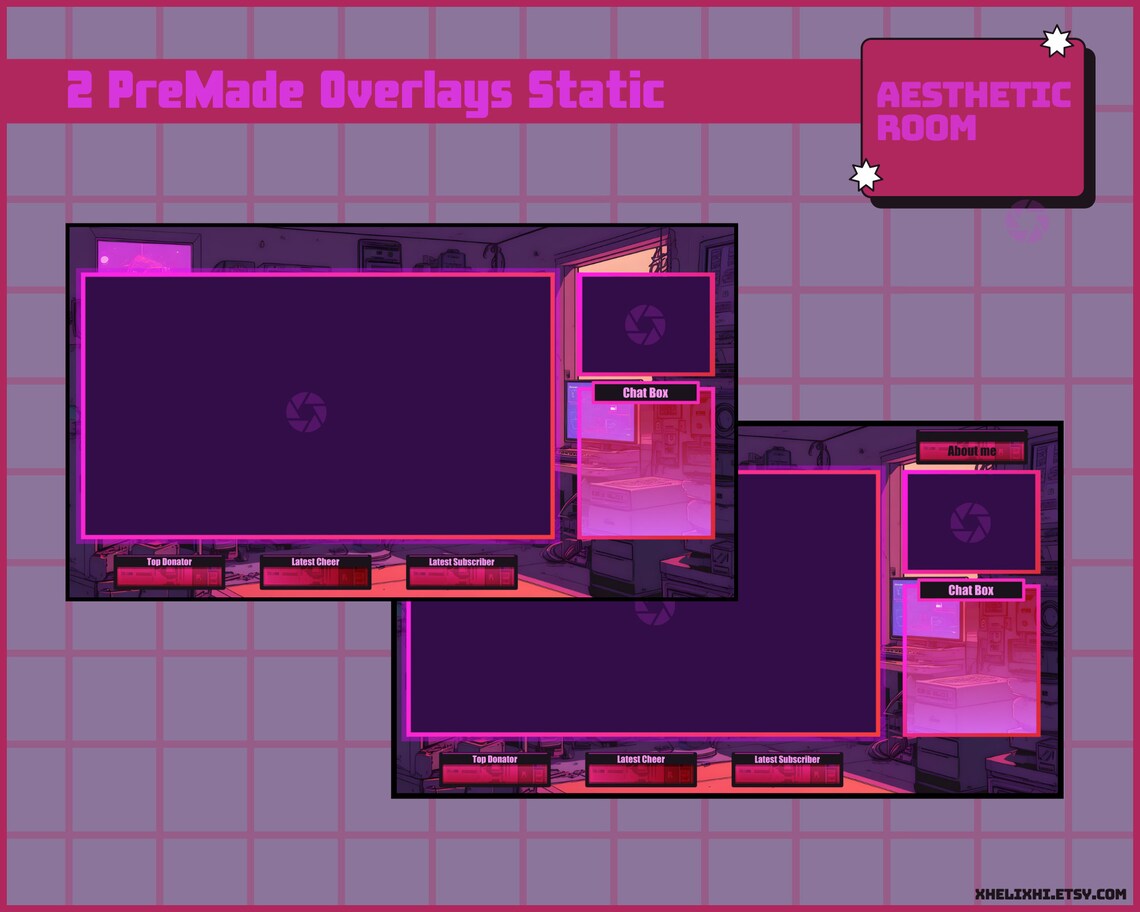 [FREE] Red and Purple STREAM OVERLAY pack, Aesthetic overlay pack ...