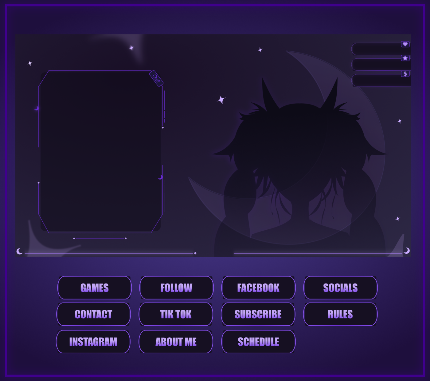 Gothic VTUBER Stream Overlay Animated | ThePurpleClouds