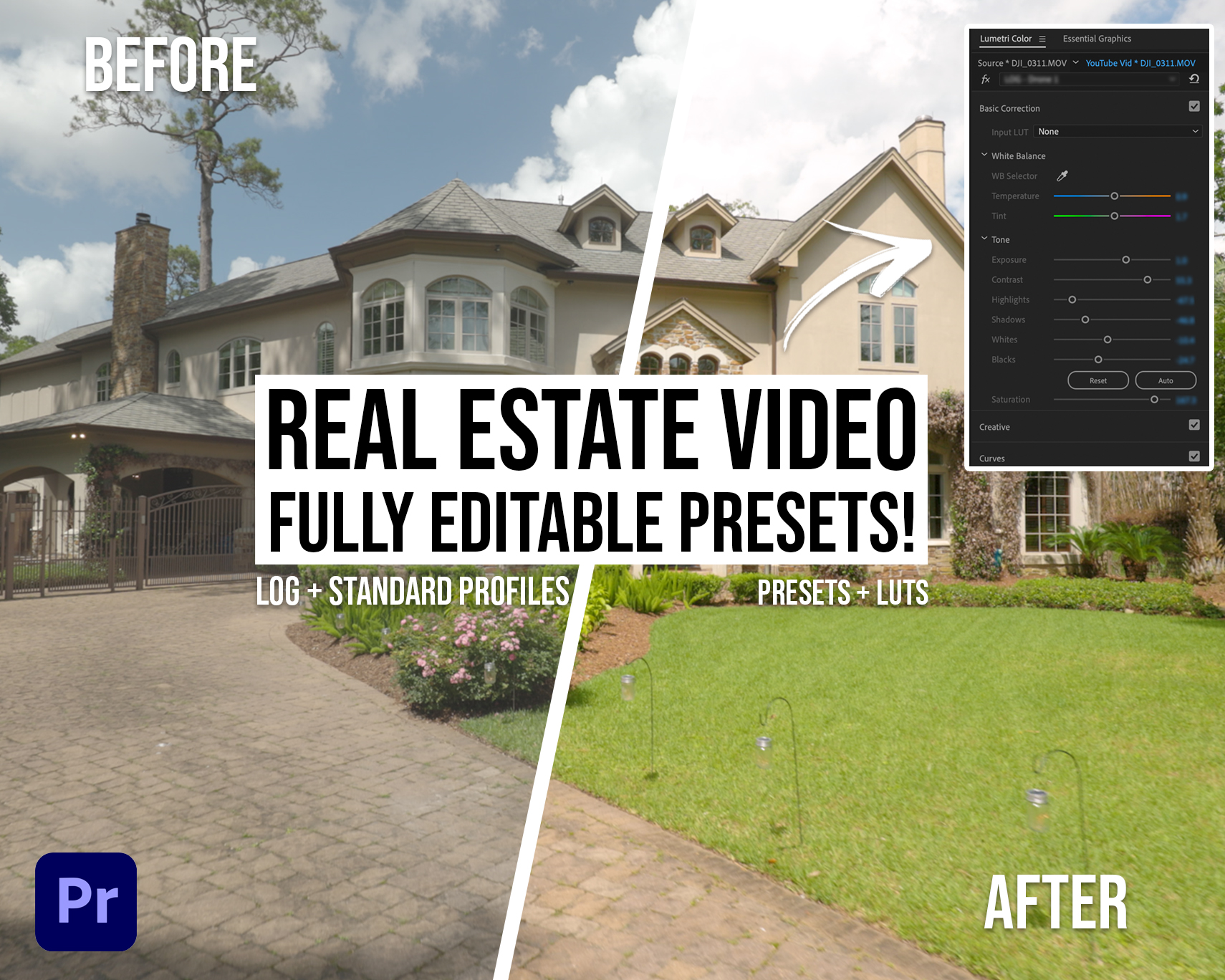 Real Estate Video PRESETS + LUTS for LOG & Standard Footage - Exterior ...
