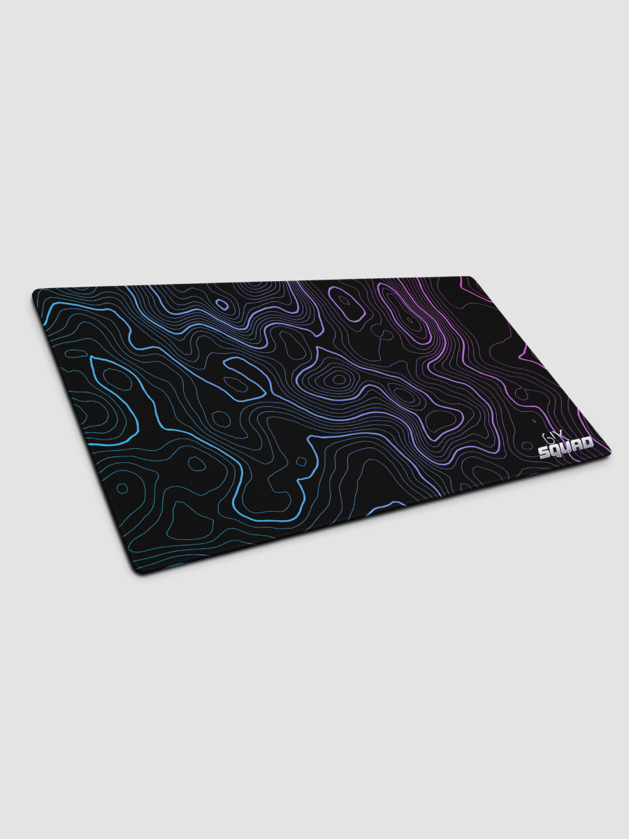 36" x 18" Black Faded Topography Desk Mat | 6lasphemous