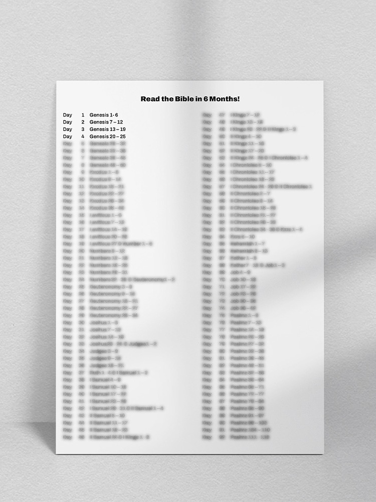 6 Month Bible Reading Plan | Ten Commandments